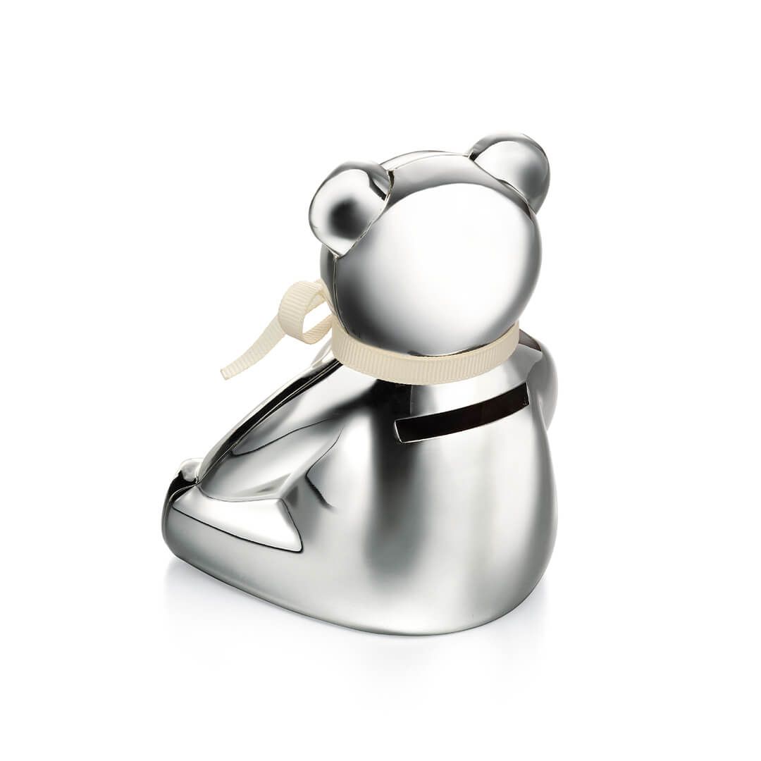 Silver Plated Teddy Bear Money Box | Samuel Perry