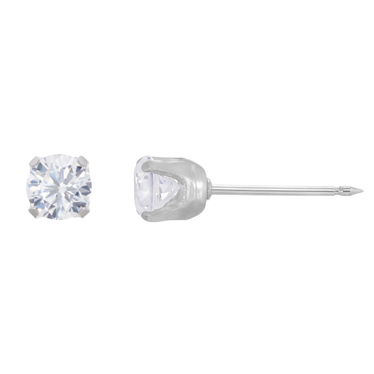 Stainless Steel 5mm CZ Starter Earring | Samuel Perry